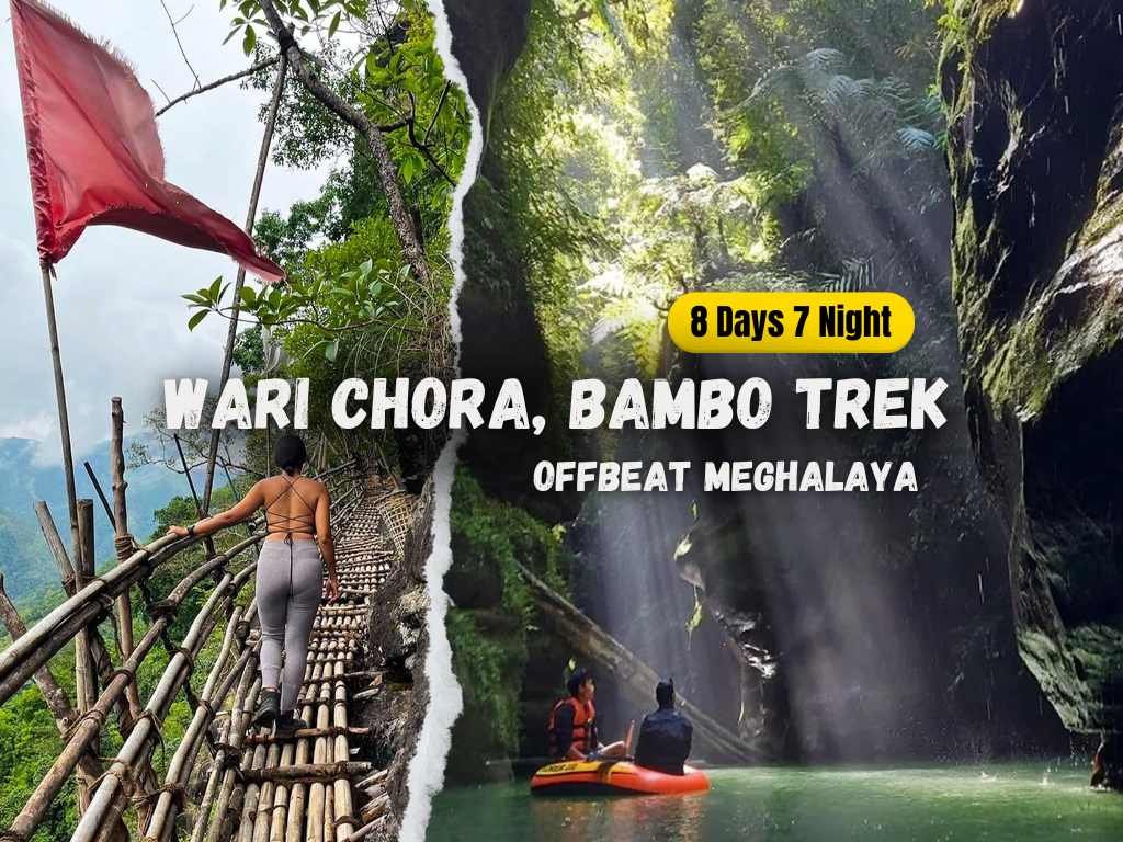 8 Days offbeat Meghalaya Tours | Warichora, Bamboo Trek, Root Bridge